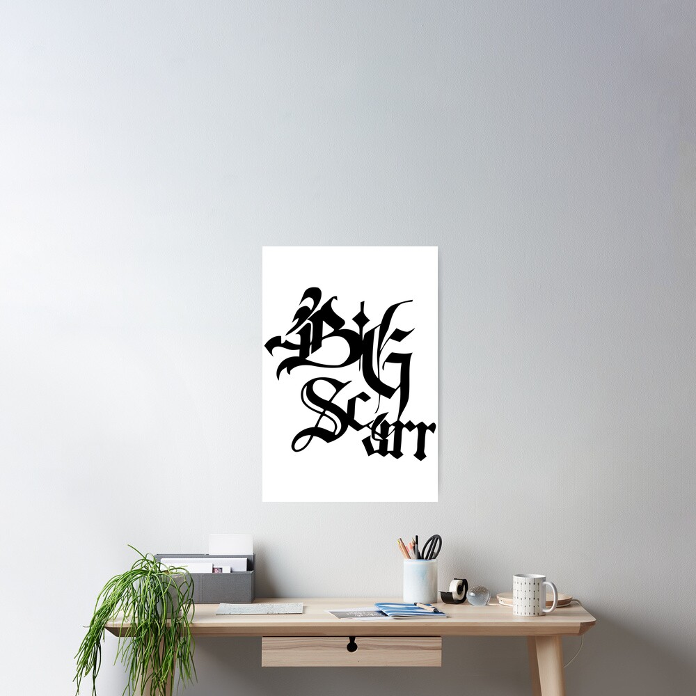 "Big Scarr Merch Big Scarr Black Logo" Poster for Sale by MorinoMiya ...