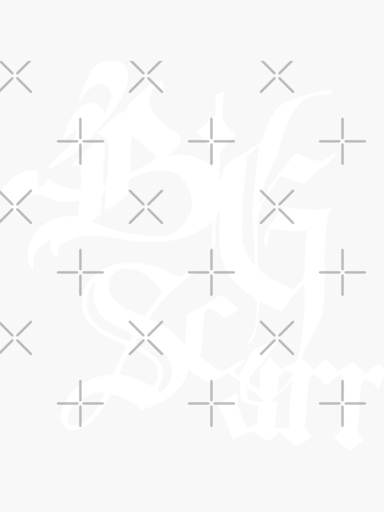 "Big Scarr Merch Big Scarr White Logo" Sticker by MorinoMiya | Redbubble