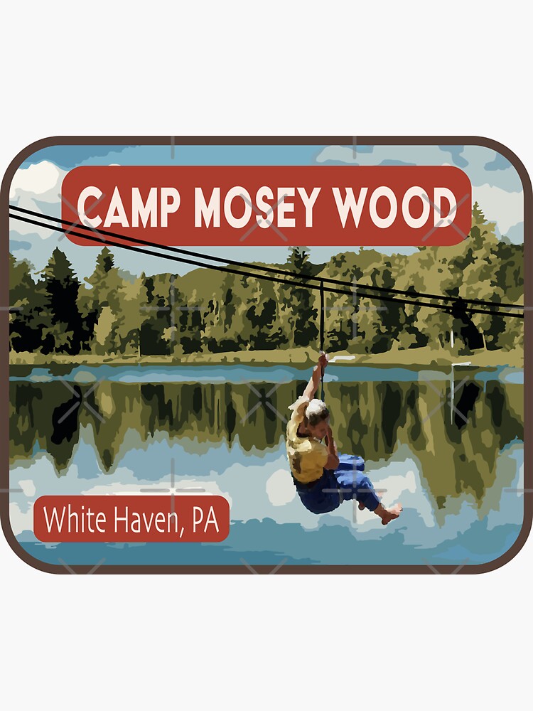 "Camp Mosey Wood Zipline " Sticker for Sale by l-redfern | Redbubble