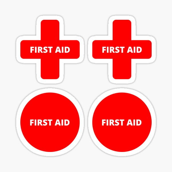 "First Aid Red Labels Prepping Color Coding " Sticker by ...