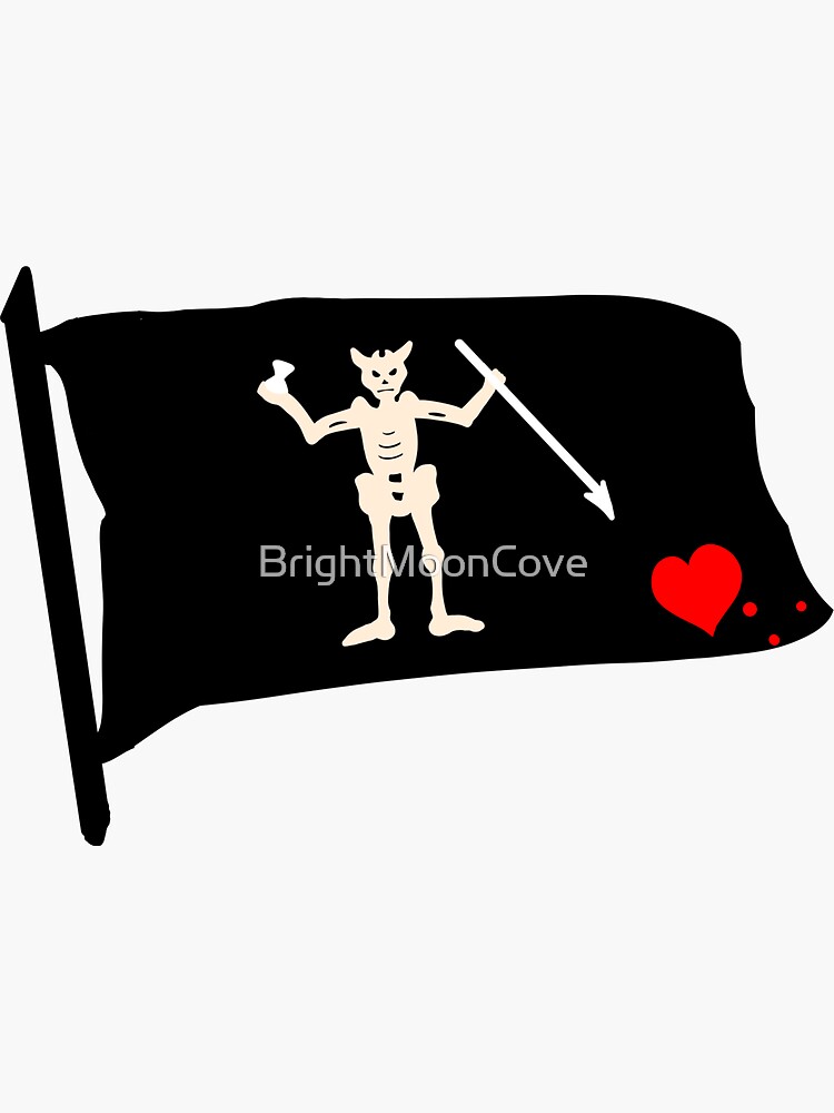 "Blackbeard’s Flag " Sticker for Sale by BrightMoonCove | Redbubble