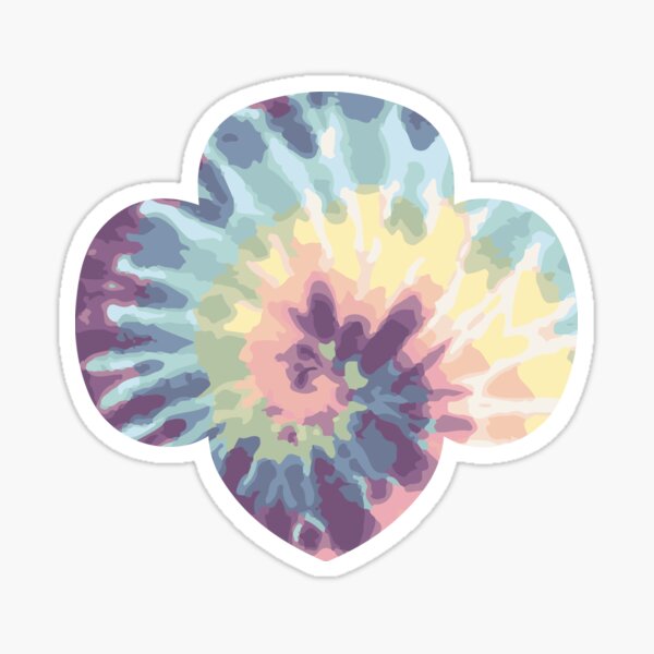 "Muted Colors Tie Dye Trefoil " Sticker for Sale by l-redfern | Redbubble