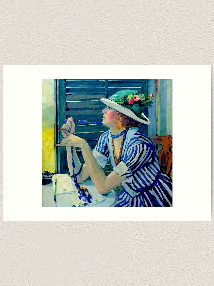 "THE ANSWER : Vintage Jane Peterson Oil Painting Print" Art Print for ...