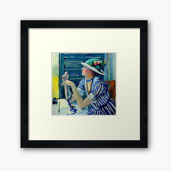 "THE ANSWER : Vintage Jane Peterson Oil Painting Print" Framed Art ...