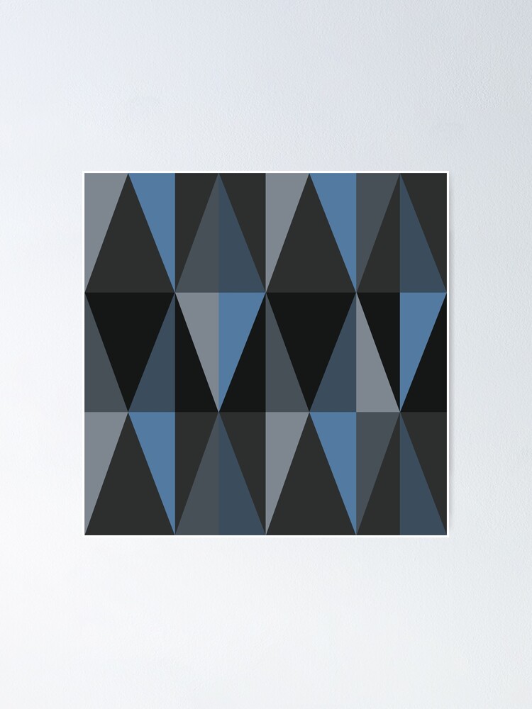 "MidCentury Modern Triangles Dark Blue" Poster for Sale by ...