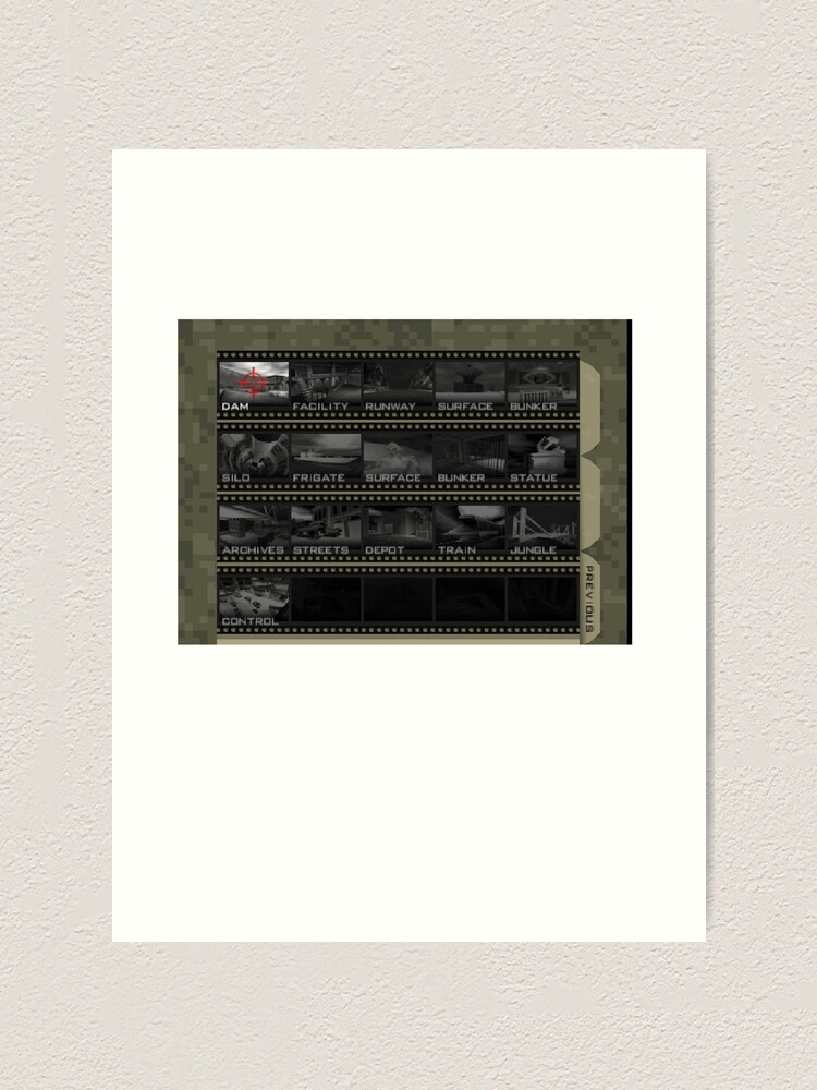 "Goldeneye N64 Level Select" Art Print by cyps86 | Redbubble