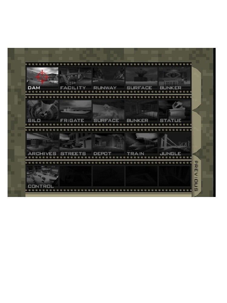 "Goldeneye N64 Level Select" Canvas Print for Sale by cyps86 | Redbubble
