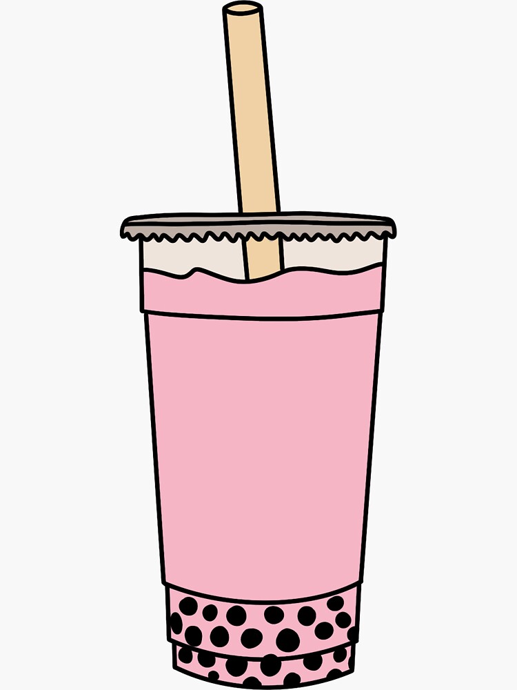"Pink Boba" Sticker for Sale by ashleyfoster998 | Redbubble