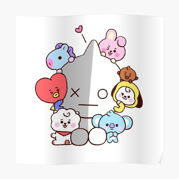 "Bt21 Family" Poster by Color-Toonix | Redbubble
