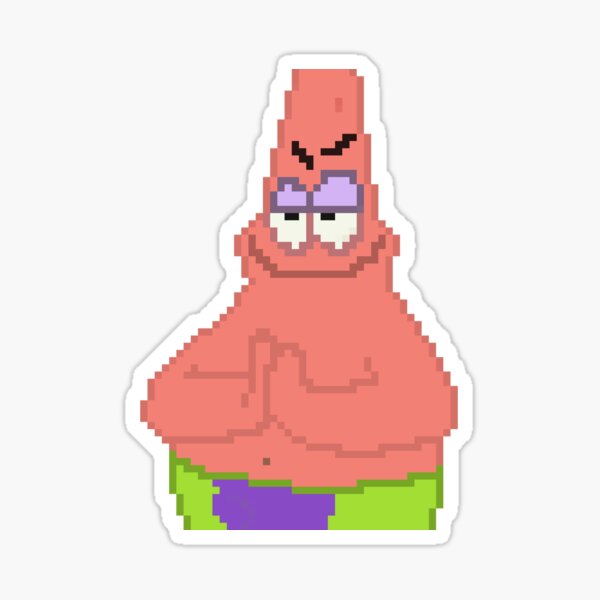 "Pixel Mischievous Patrick Star" Sticker by MadelineAlba | Redbubble