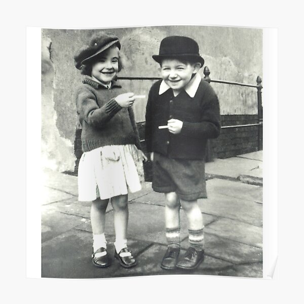 "Cheeky Kids Mittelfinger Schwarz und Weiß" Poster von Webby-Creations ...