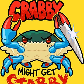 "Stabby Crabby ~ Crab with a Knife" Sticker for Sale by ctkrstudio ...