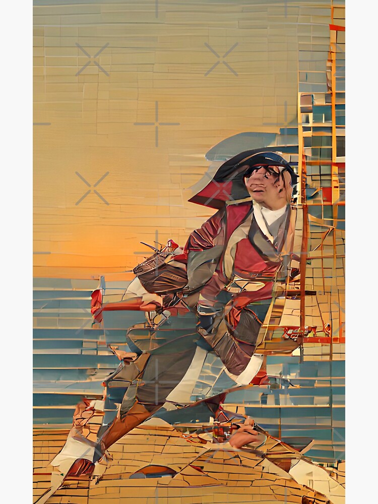 "Pirate Pose Two, Digital abstract paper art" Sticker by ...