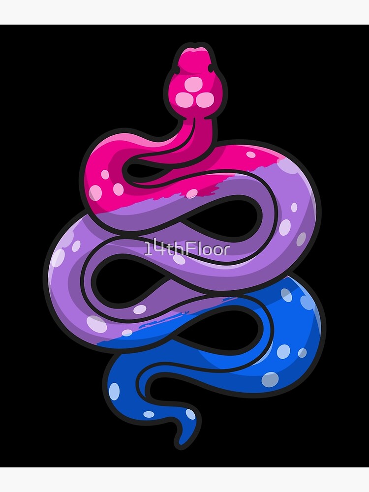 "Bisexual Pride Snake Bi Pride Flag Colors LGBT Reptile Lover" Poster ...