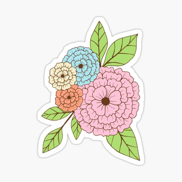 "Vintage retro flowers in brown" Sticker by natalisapattern | Redbubble