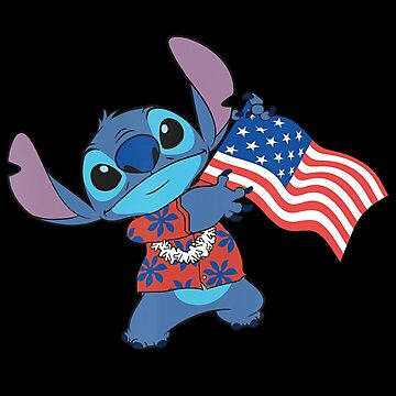 "Stitch American Flag" Sticker for Sale by GomezUSArt | Redbubble