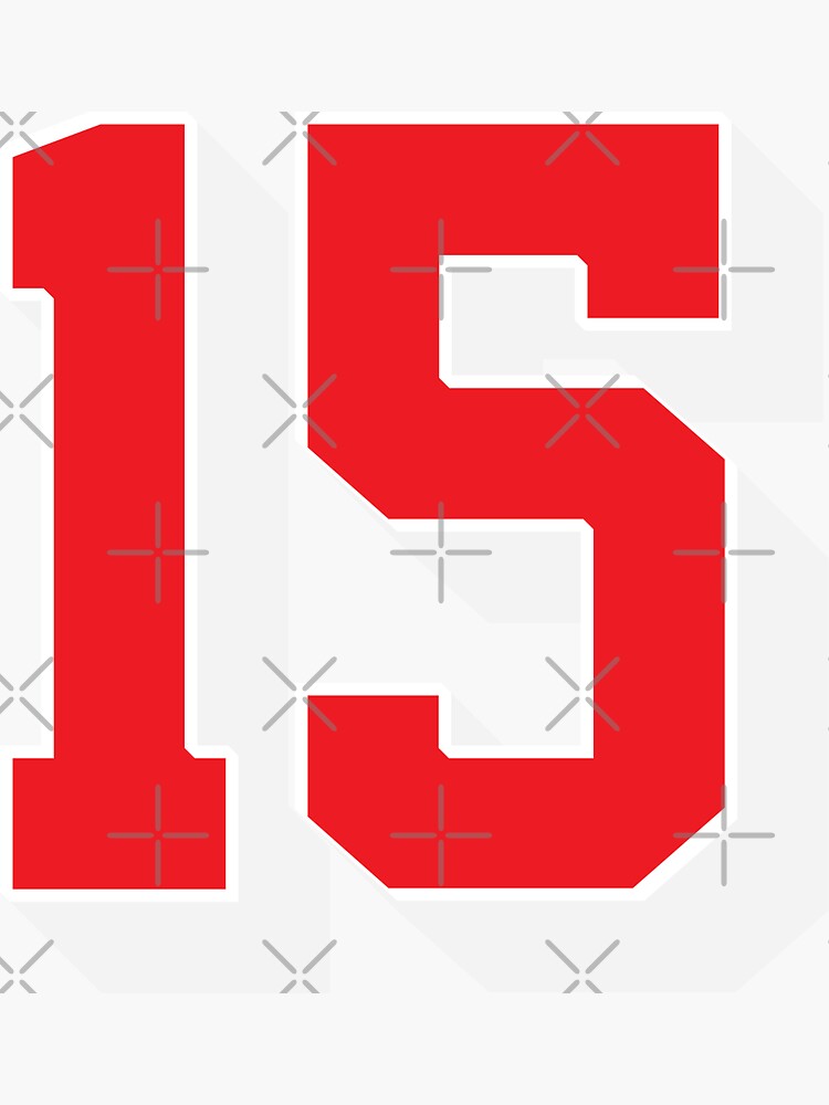 "Jersey Number 15 red" Sticker by jiromie | Redbubble
