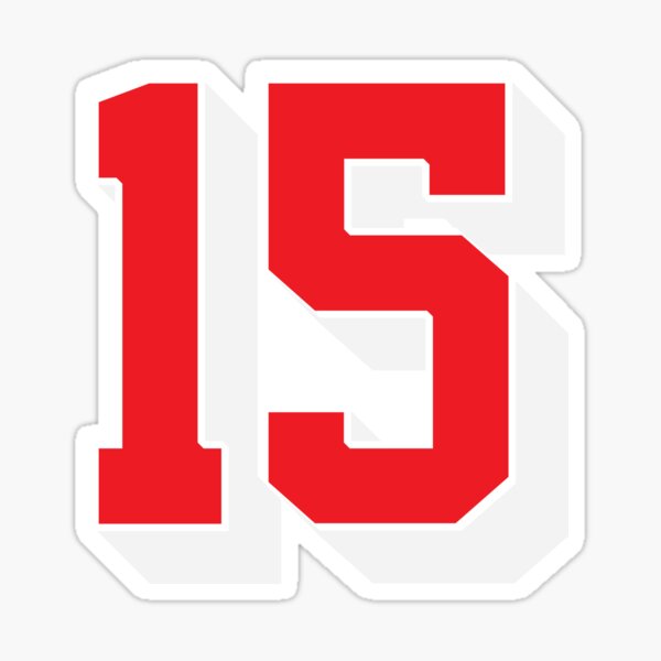 "Jersey Number 15 red" Sticker by jiromie | Redbubble