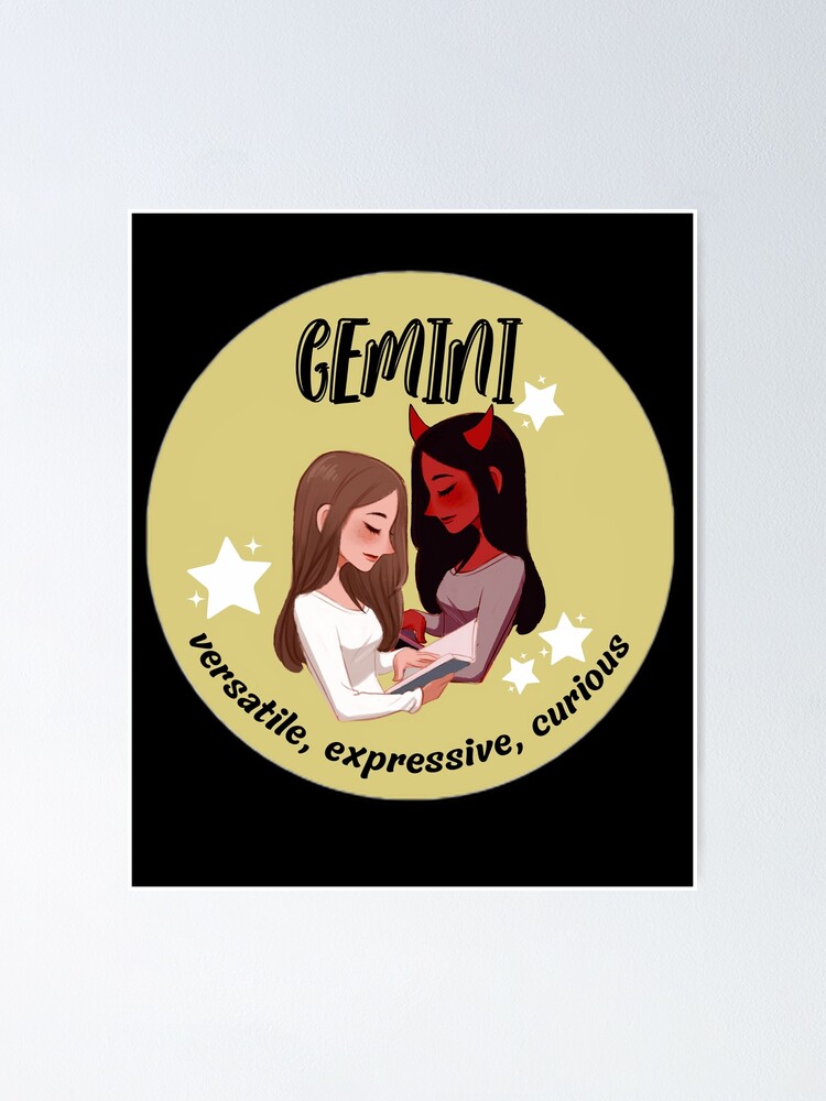 " Gemini Zodiac Two Sides" Poster for Sale by zodiacworld | Redbubble