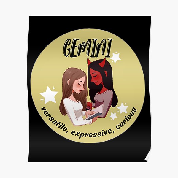 " Gemini Zodiac Two Sides" Poster for Sale by zodiacworld | Redbubble