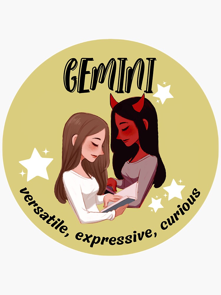 " Gemini Zodiac Two Sides" Sticker for Sale by zodiacworld | Redbubble
