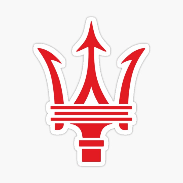 "Red Maserati Car Logo Only" Sticker by erytastud | Redbubble