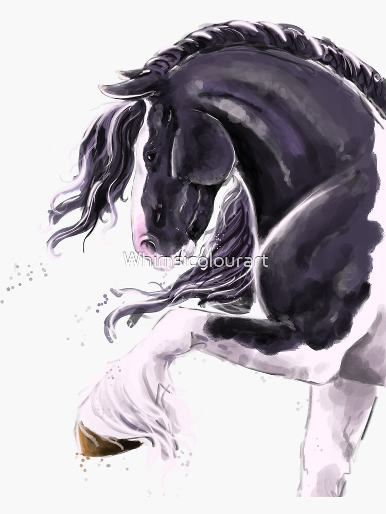 "Gypsy cob horse " Sticker for Sale by Whimsicolourart | Redbubble