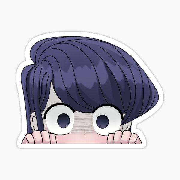 "Scared Komi Shouko Peeker (Chibi)" Sticker by knockknock313 | Redbubble