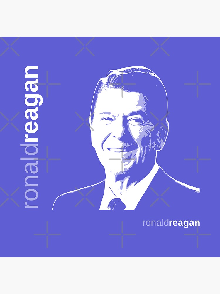 "Classic Ronald Reagan poster (red)" Sticker by CMYKStudio | Redbubble