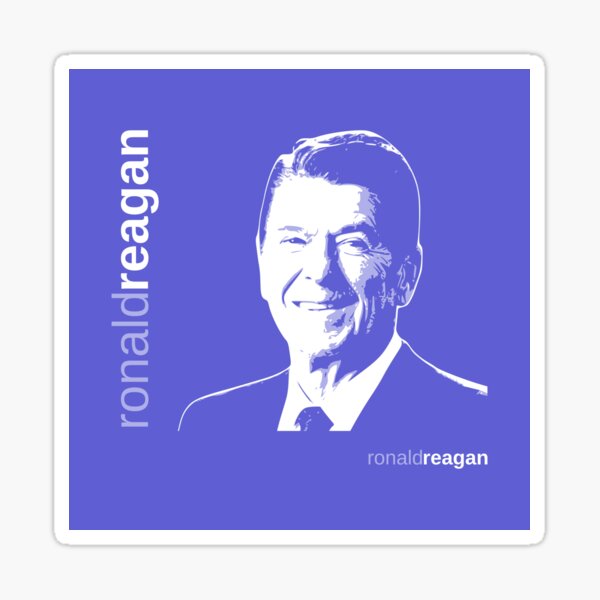 "Classic Ronald Reagan poster (red)" Sticker by CMYKStudio | Redbubble