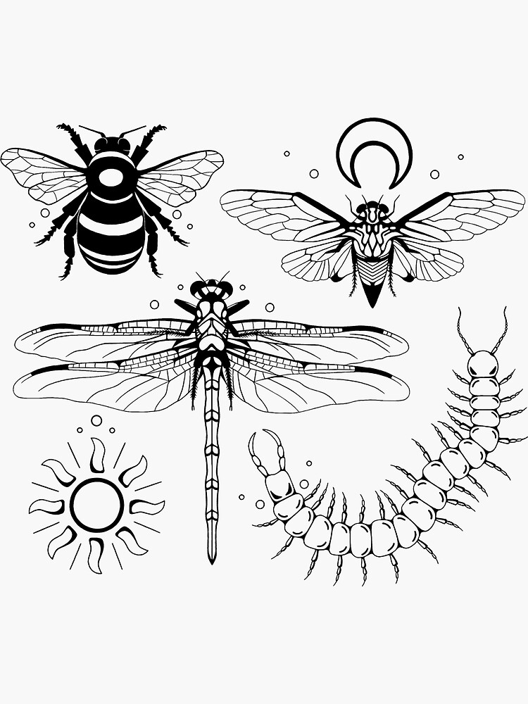 "Critters Line Art" Sticker by HuijserArt | Redbubble