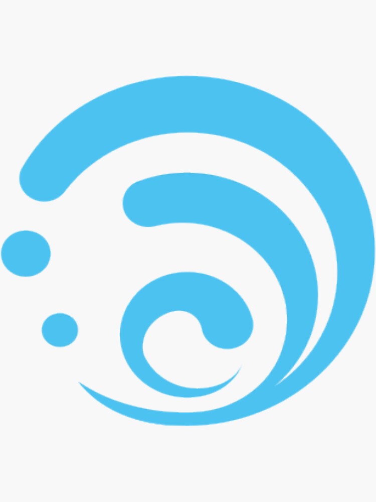 "TEAM HYDRO - Genshin Impact Element" Sticker by Anglionuk | Redbubble