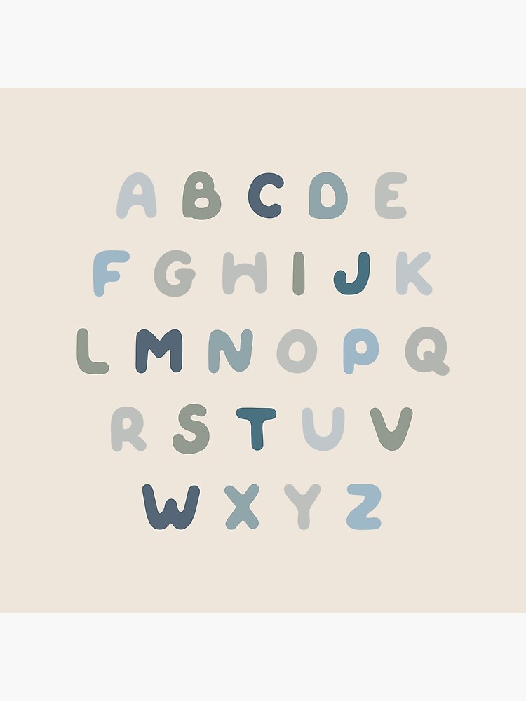 "Chunky ABC | Ocean Blue | Modern Minimalist English Alphabet" Poster ...