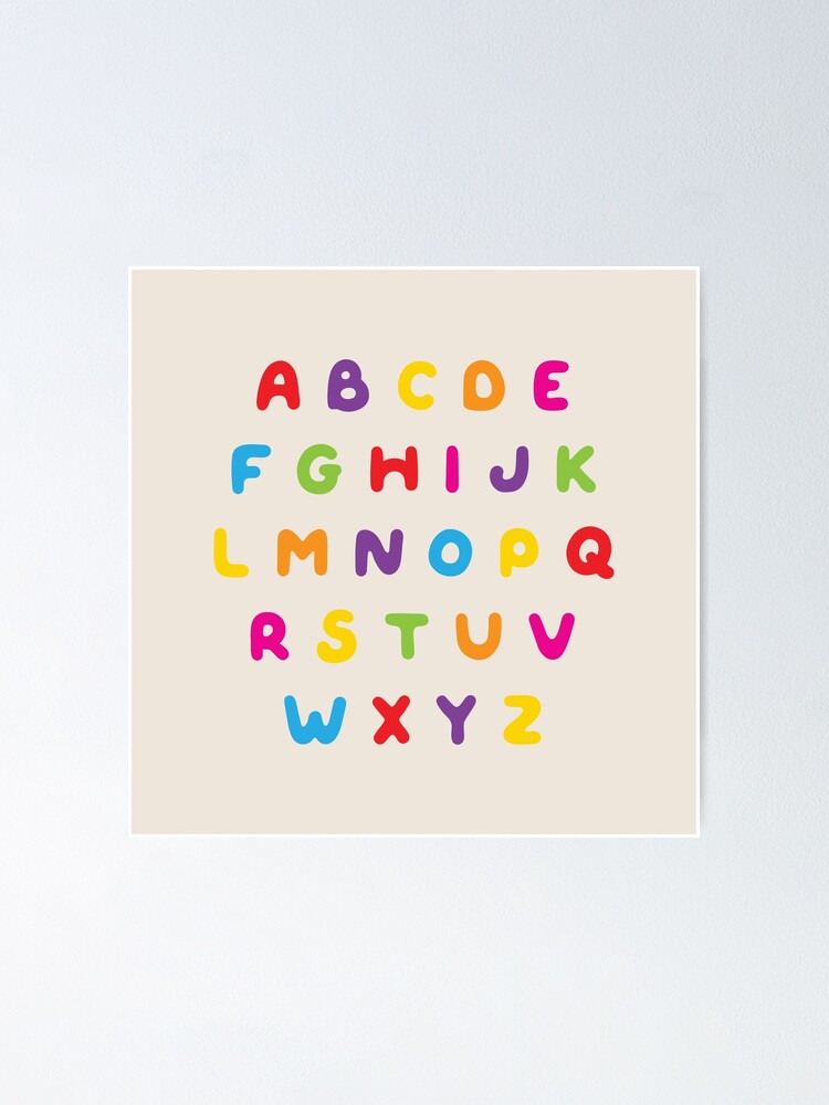 "Chunky ABC | Rainbow | Modern Minimalist English Alphabet" Poster for ...