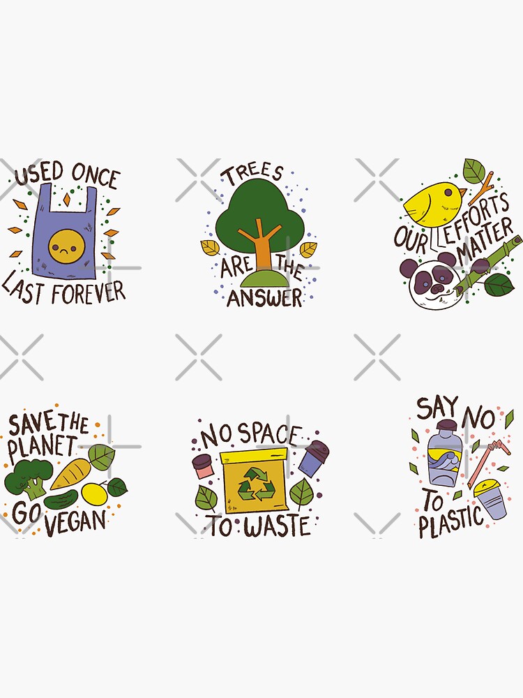 "Ecology and Recycle stickers pack " Sticker by Afterglass | Redbubble