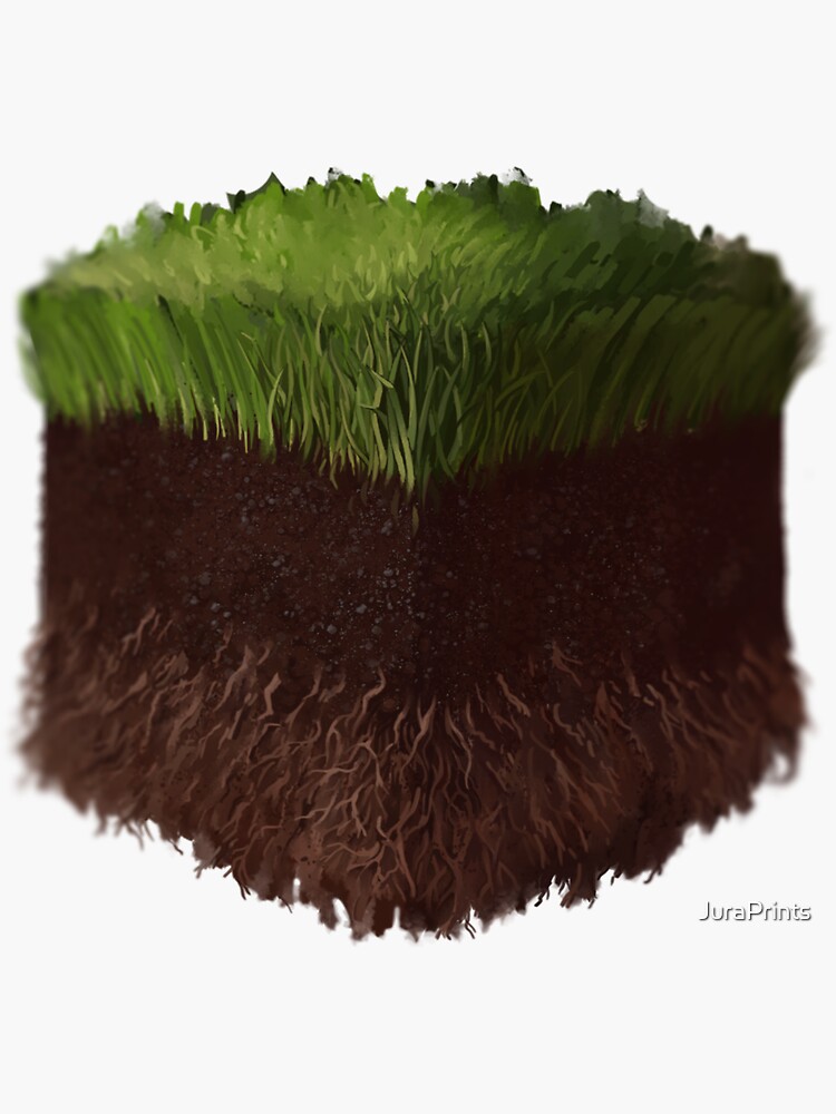 "Realistic Grass Block" Sticker by JuraPrints | Redbubble