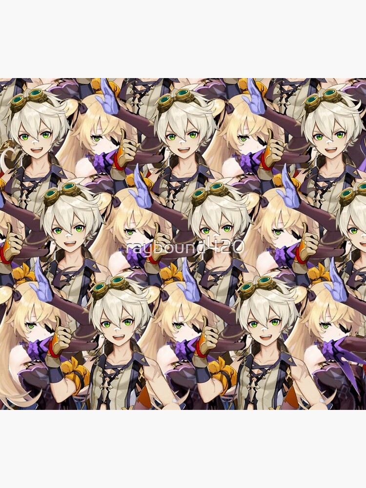 "Bennett/Fischl" Sticker by raybound420 | Redbubble