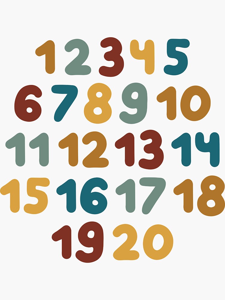 "Chunky 123 | Boho | Modern Minimalist Counting Numbers" Sticker by ...