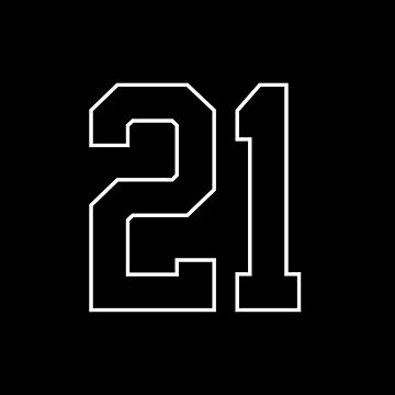 "Black Number 21 lucky sports jersey twenty one" Sticker for Sale by ...