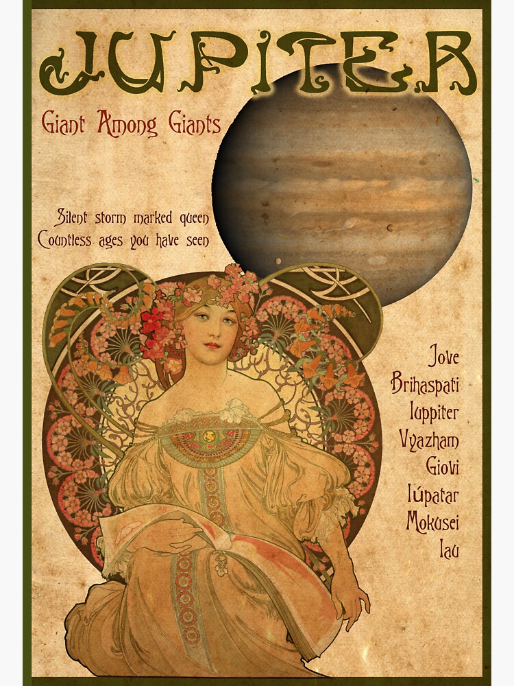 "Jupiter Art Nouveau Style" Sticker for Sale by wilsongraphics | Redbubble