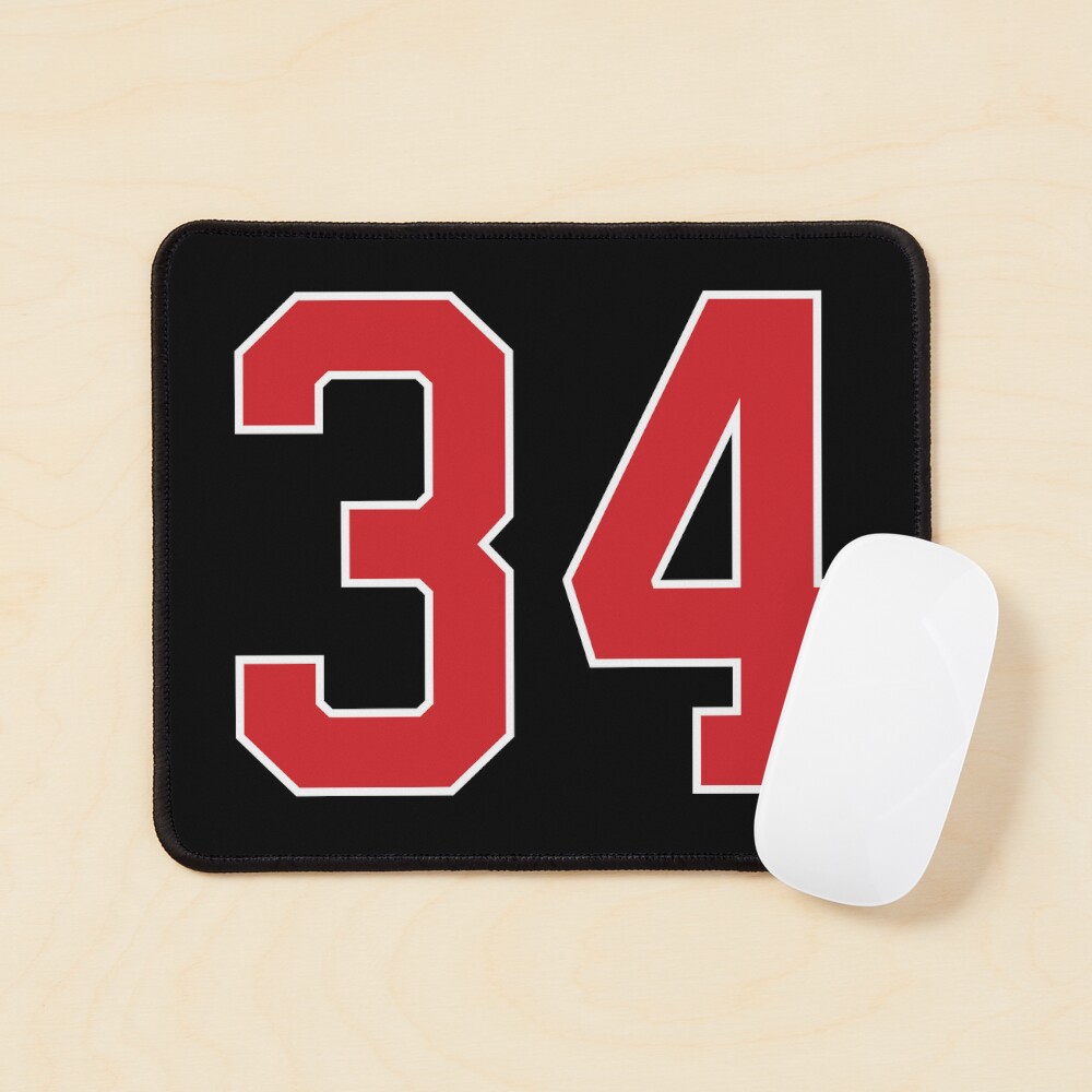 "Sports Number 34, red black color lucky sport thirty four" Sticker for ...