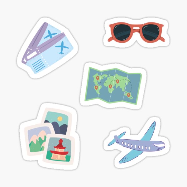 "travel plane mega pattern pack" Sticker by stickers-packs | Redbubble