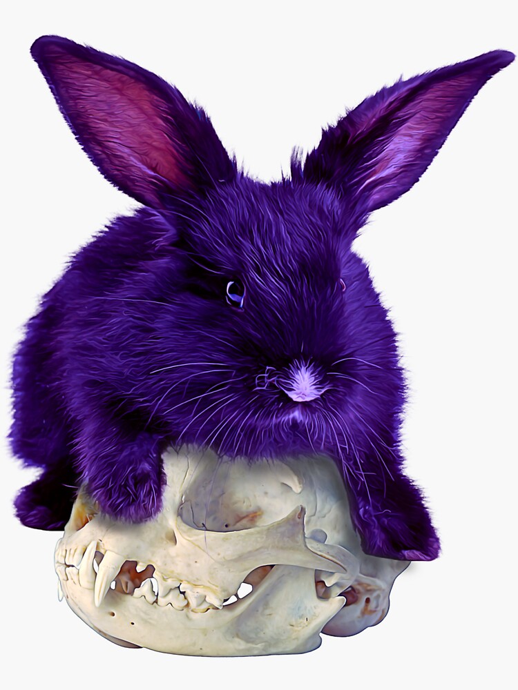 "Skull Bunny - Vivid Purple Version" Sticker for Sale by VampyreZen ...