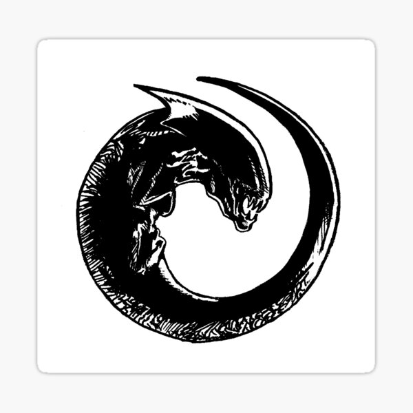 "Curly Xenomorph " Sticker by TaylorMadeillus | Redbubble