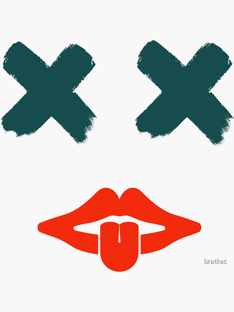 "xx face Shirt" Sticker for Sale by bratkec | Redbubble