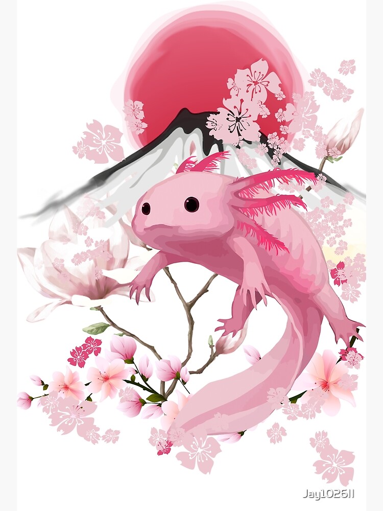 "Cute Axolotl in Japan" Poster for Sale by Jay1026II | Redbubble