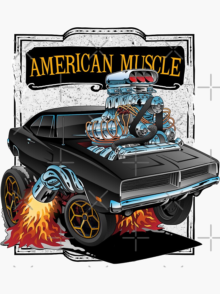 "American Muscle Car" Sticker for Sale by WilcoxPhotoArt | Redbubble