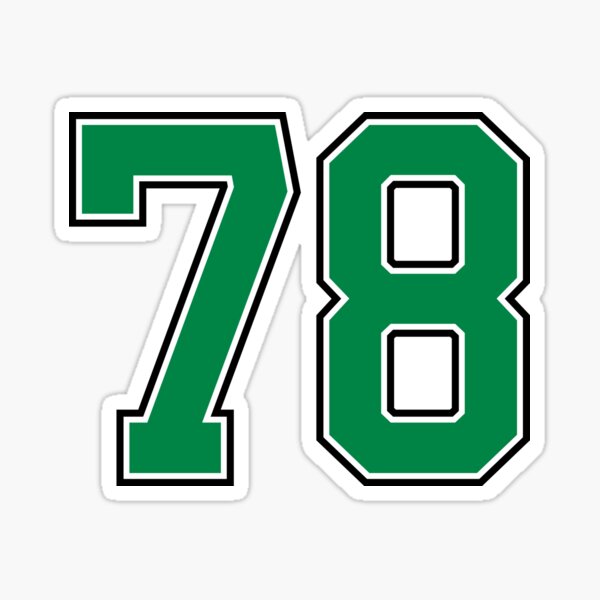 "78 number, green lucky sports seventy eight" Sticker by ArtIsParty ...