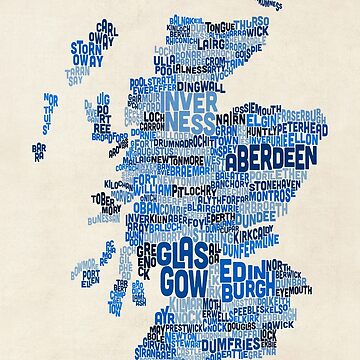 "Scotland Typography Text Map" Poster for Sale by MICHAEL TOMPSETT ...