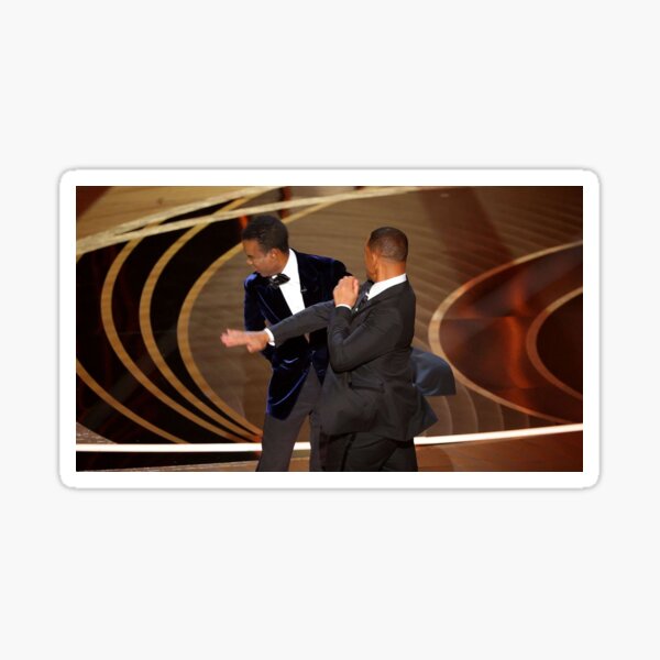 "Will Smith Oscars Slap Chris Rock" Sticker by Rainfalling | Redbubble